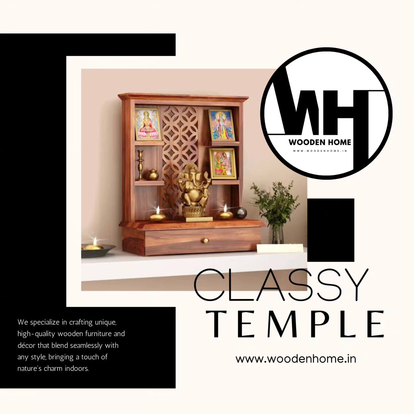Wood Classy Home Temple - Wooden Home